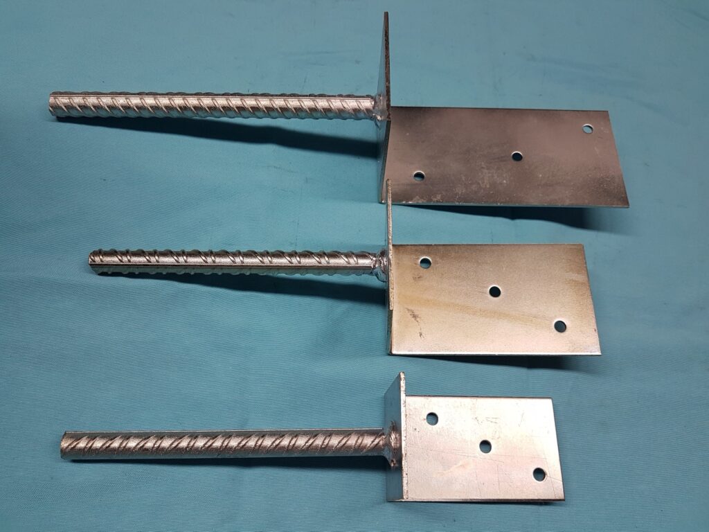 L TYPE FENCE POST FOOT,SUPPORT, ANCHOR with PIN ; 3mm THICK HEAVY DUTY ...