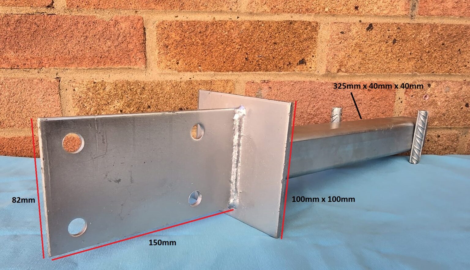 GALVANISED INTERNAL FENCE POST SUPPORT/ANCHOR ON PROFILE/PIN PIN 100mm ...