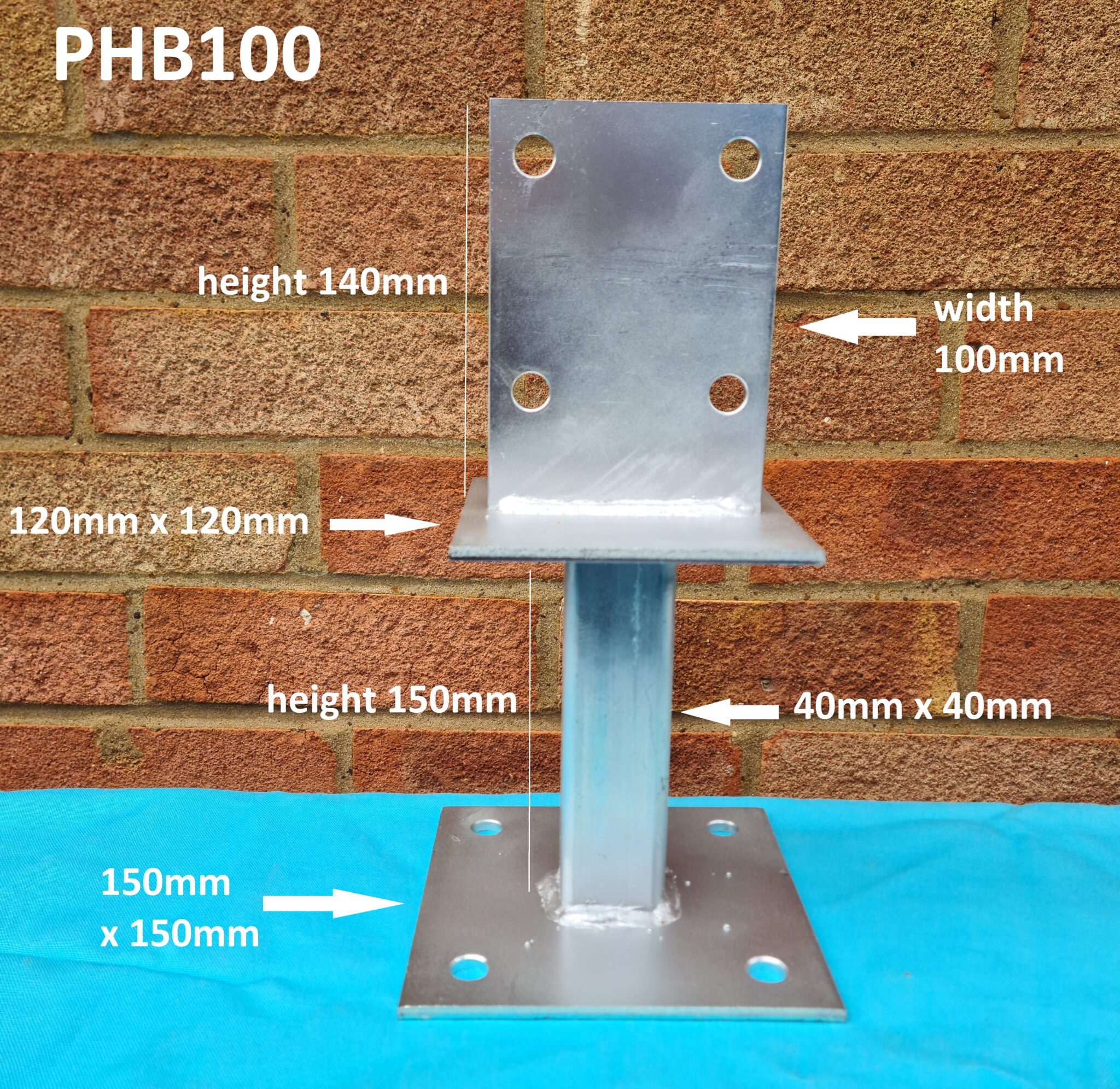 ELEVATED POST BASE/GALVANISED STEEL,150MM ELEVATION, PBH70 100 150 - A ...